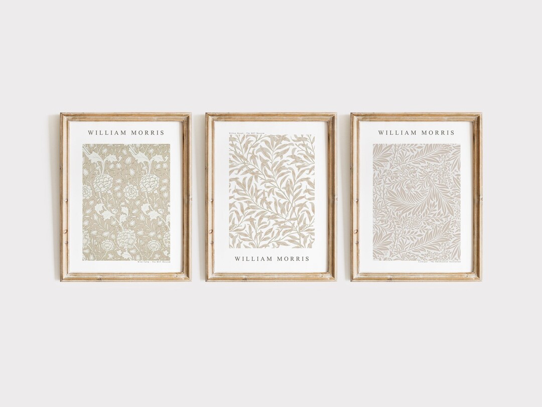William Morris Neutral Beige Prints, Set of 3, Digital Download ...