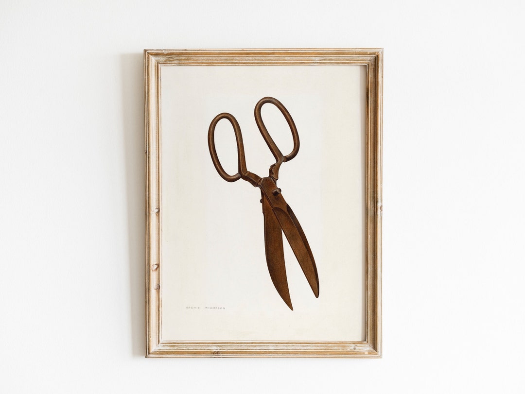 Vintage Rustic Scissors Painting Print, Digital Download, Still Life ...