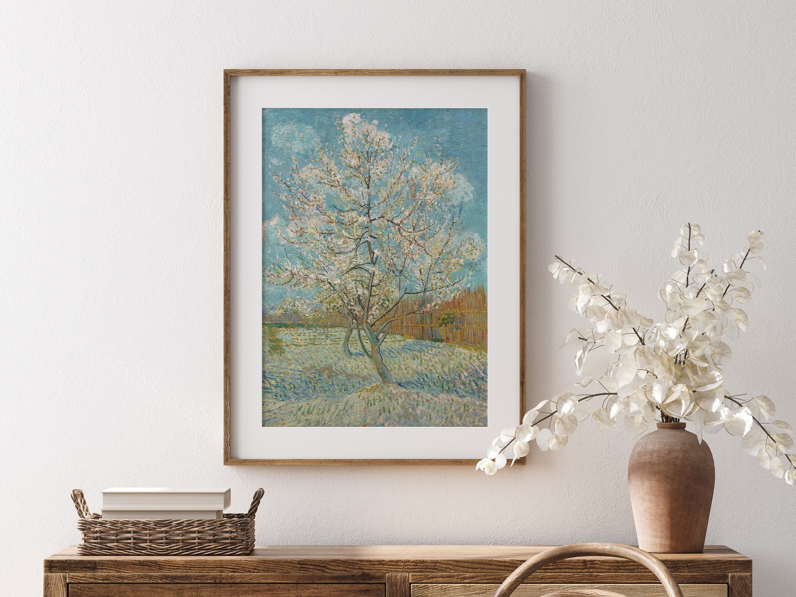 Vintage Vincent Van Gogh Landscape Painting, Digital Download, Pink ...