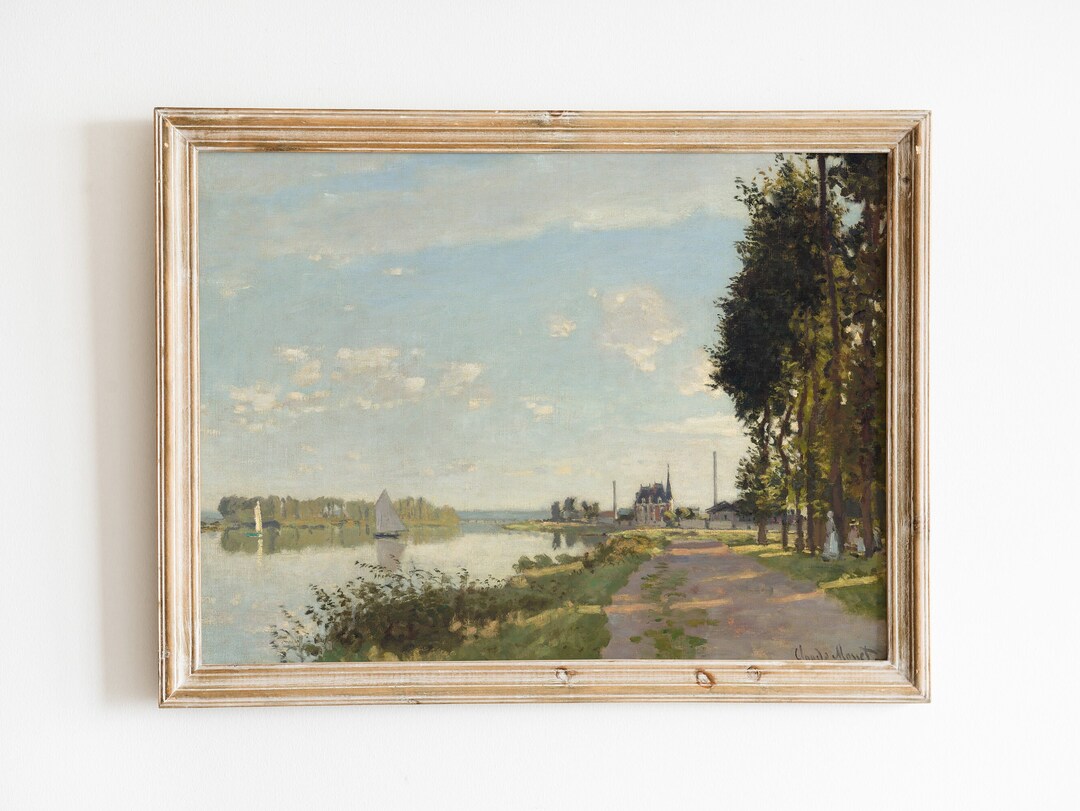 Vintage Claude Monet Muted Landscape Print, Digital Download, Boats on ...