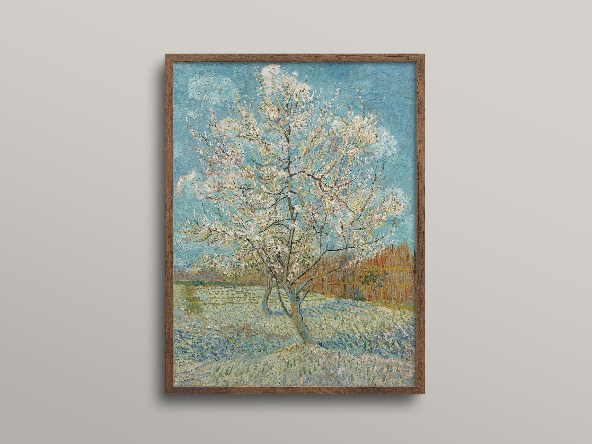 Vintage Vincent Van Gogh Landscape Painting, Digital Download, Pink ...