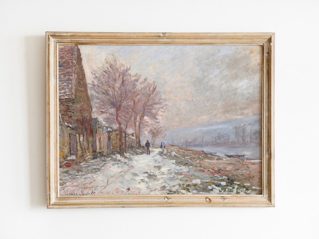 Vintage Claude Monet Winter Landscape Painting, DIGITAL DOWNLOAD ...
