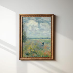 Claude Monet Landscape Print, Poppy Fields Near Argenteuil Painting ...