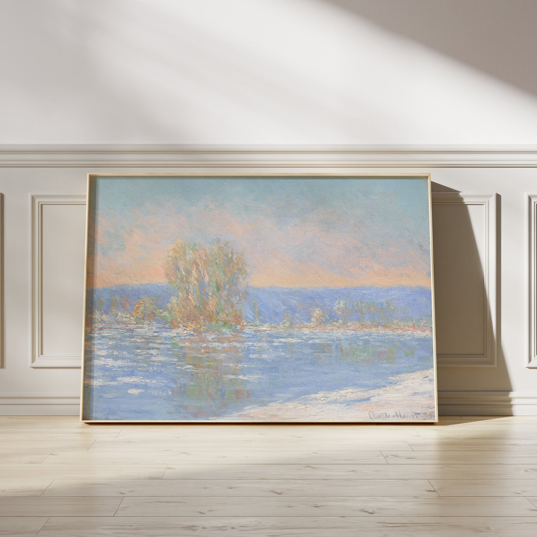 Vintage Claude Monet Winter Landscape Painting, DIGITAL DOWNLOAD, Snowy ...