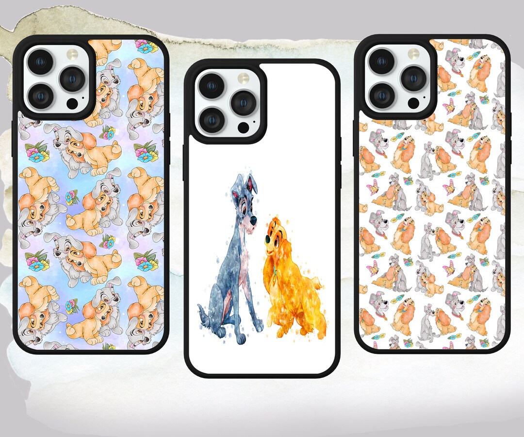 Lady and the Tramp Dogs Floral Watercolour Phone Case Cover for iPhone ...