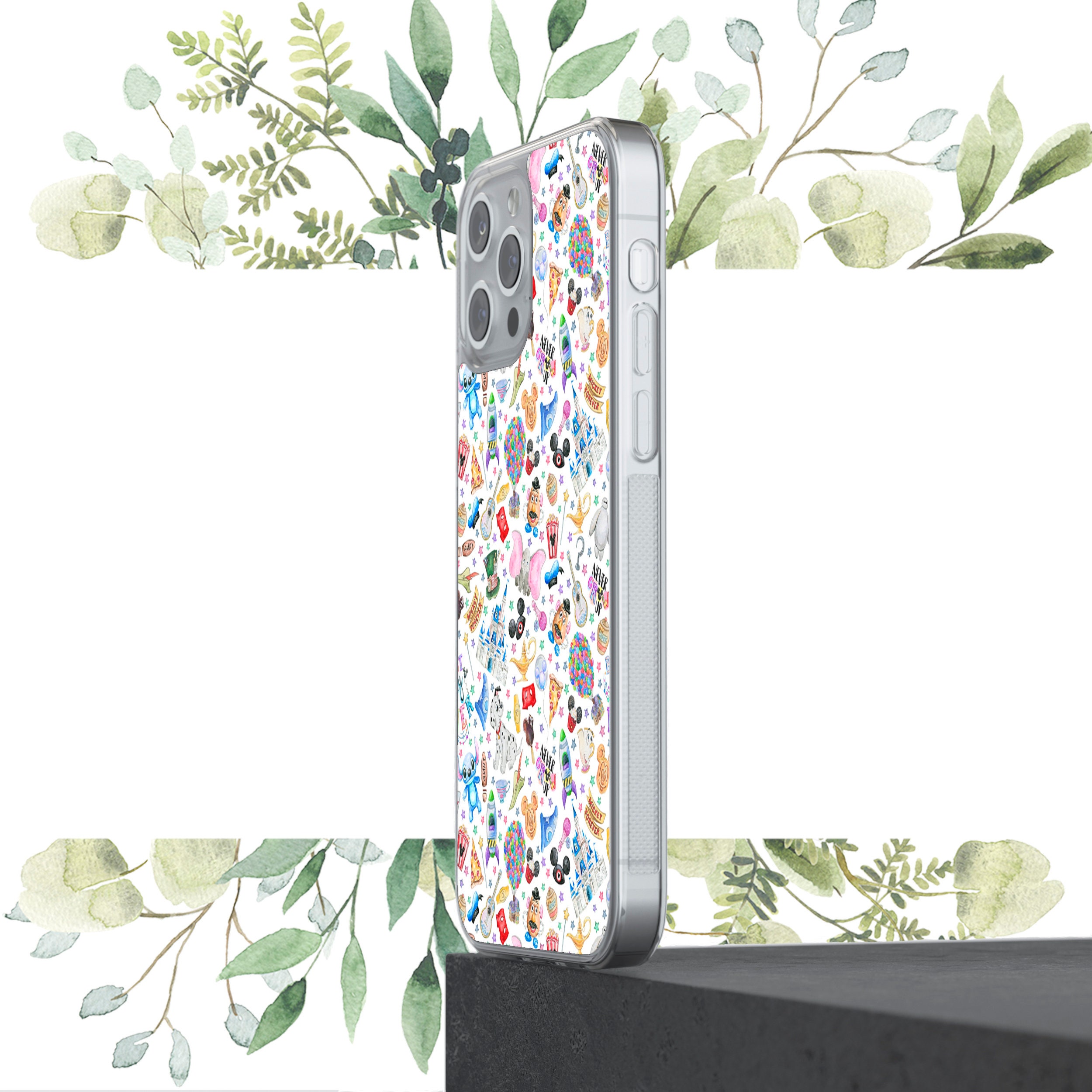 Disney Inspired Characters Phone Case Collage Watercolour - Etsy UK