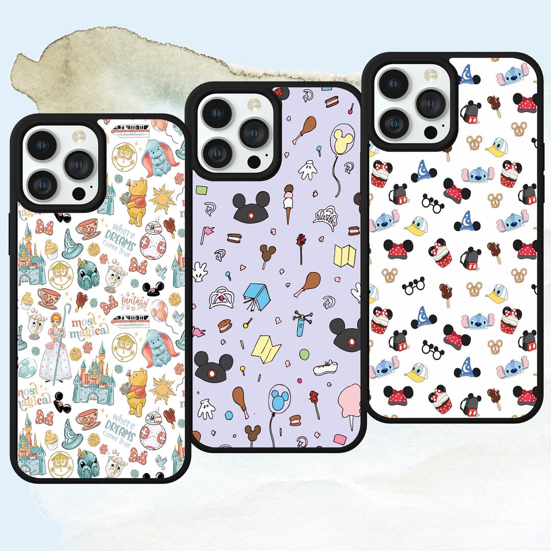 Disney Inspired Stitch Pooh Dumbo Mickey Pattern Phone Case for iPhone ...