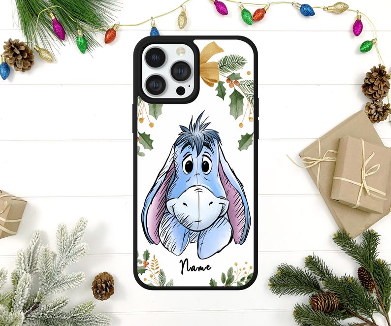 Personalised Eeyore Winnie the Pooh Piglet Festive Winter Phone Case ...