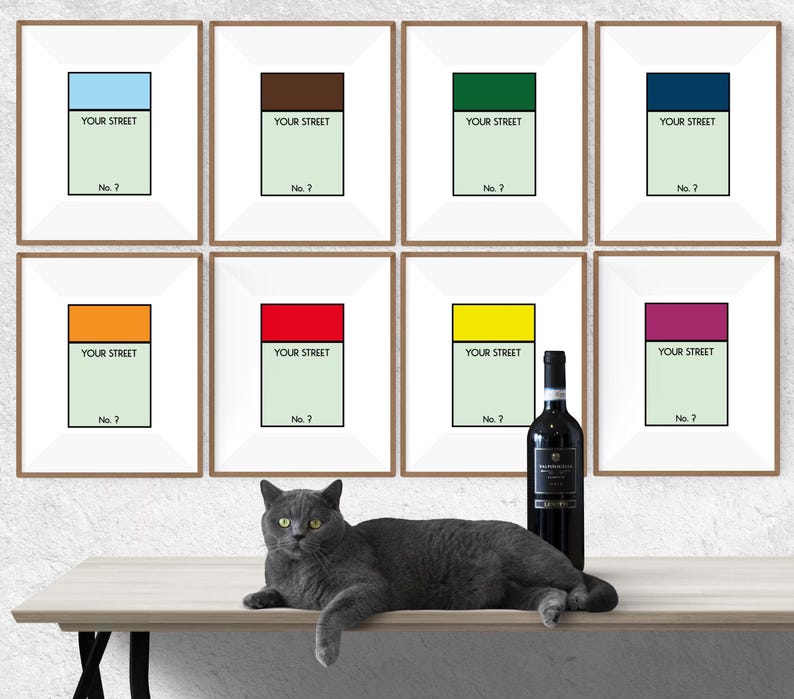 Personalised Board Game Poster. Custom Property Home Decor Gift Idea ...