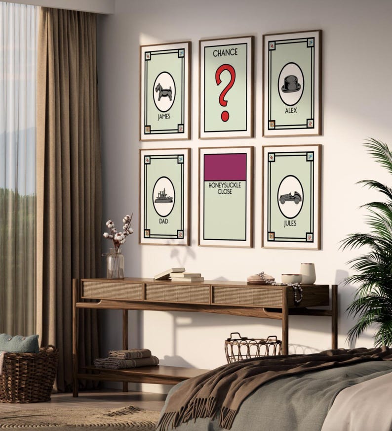Personalised Board Game Poster. Custom Property Home Decor Gift Idea ...