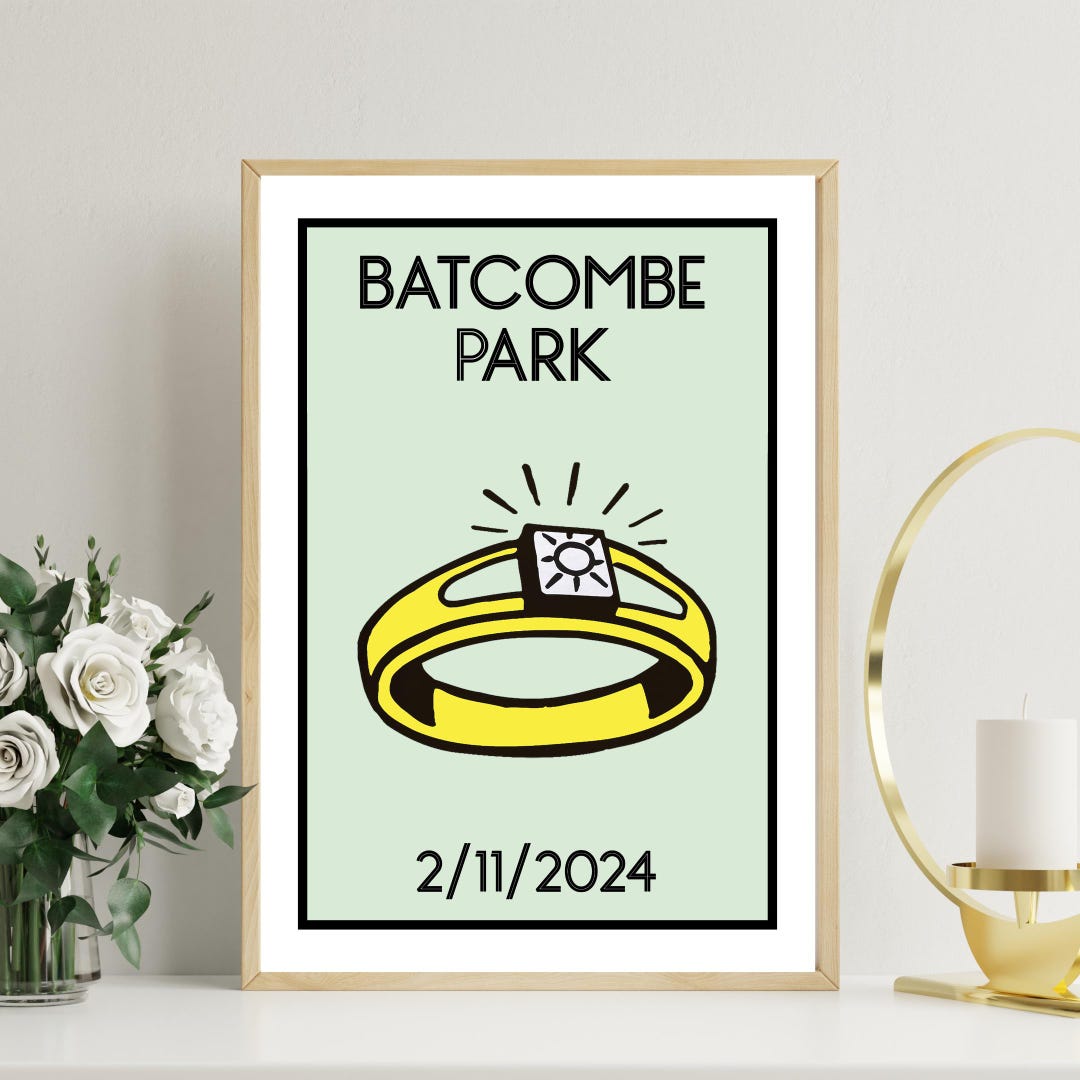 Personalised Monopoly Engagement Wedding Poster - Etsy