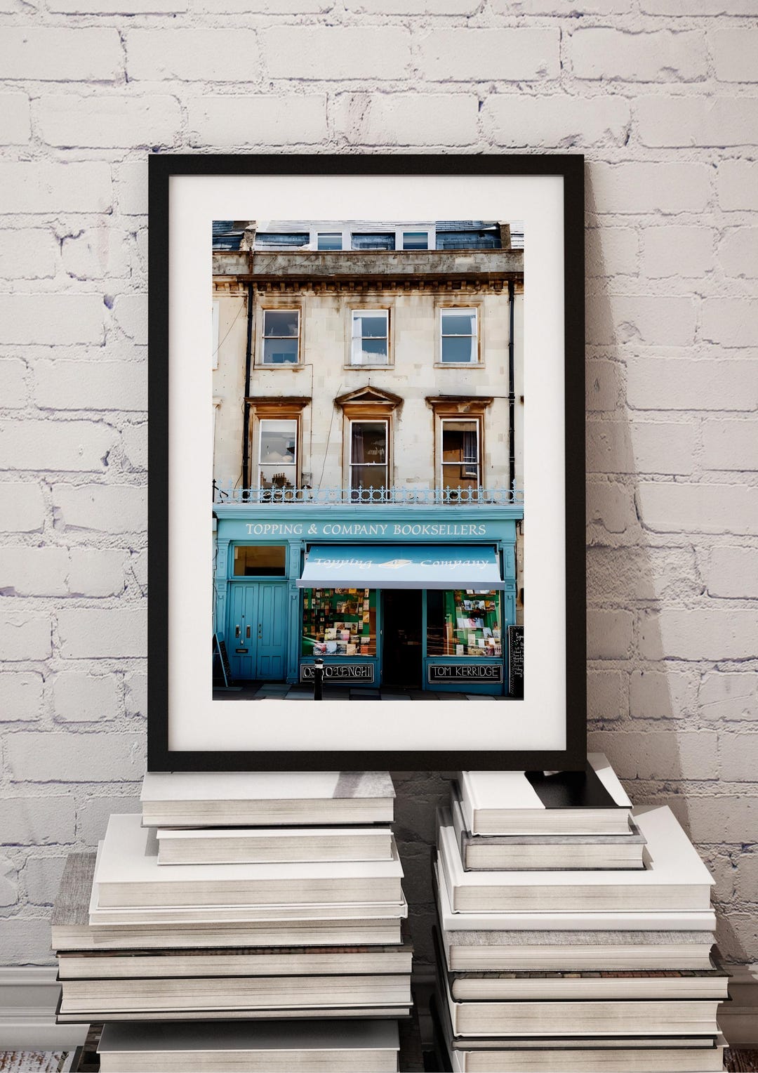 Topping & Company Bookstore Poster – Bath Bookshop Illustration Print ...