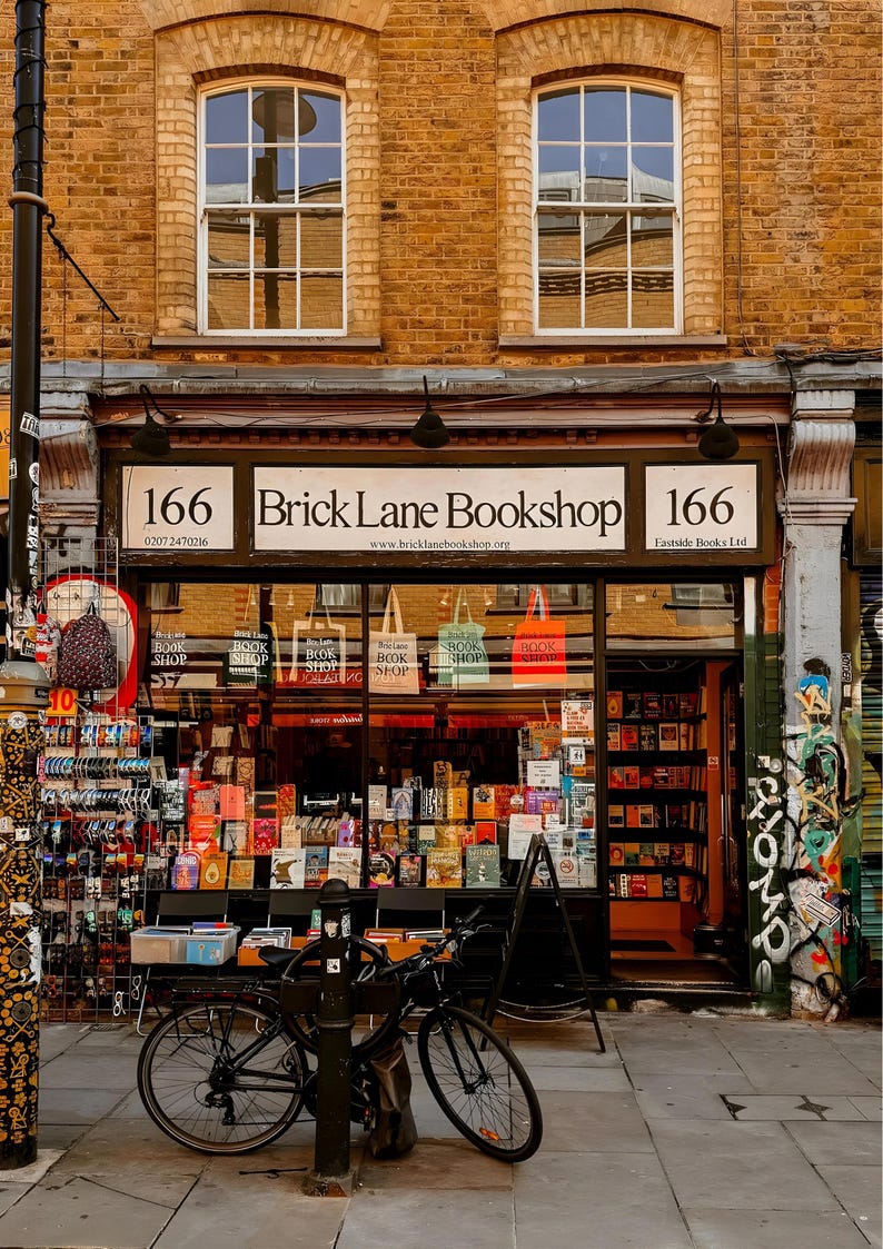 Brick Lane Bookshop Poster – Iconic East London Landmark. Bookshop ...