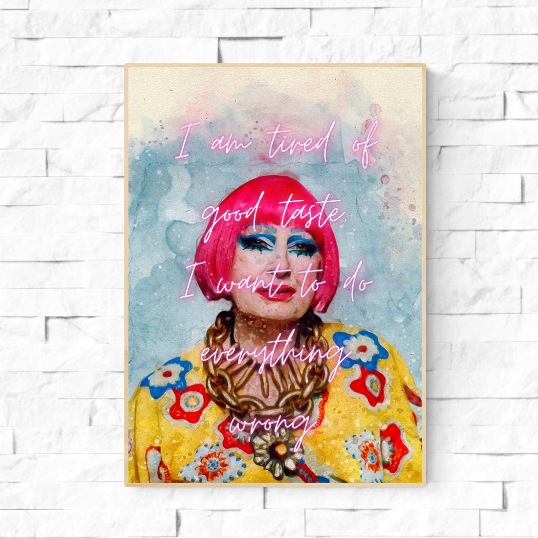 Zandra Rhodes Inspirational Quote Poster. Famous Fashion Designer Wall ...