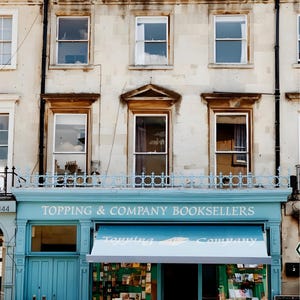 Topping & Company Bookstore Poster – Bath Bookshop Illustration Print ...