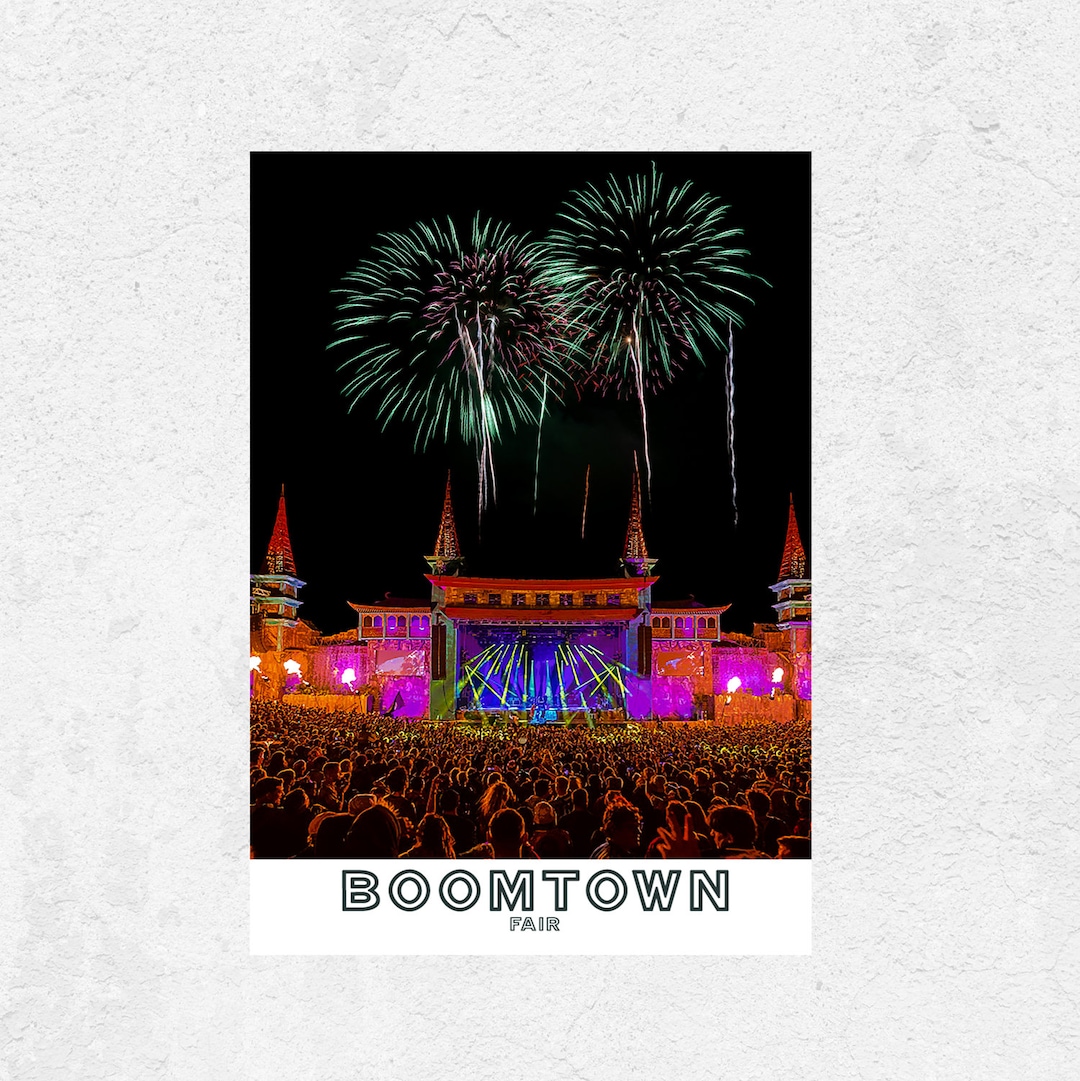 Boomtown Fair Stage With Fireworks Festival Poster - Etsy UK