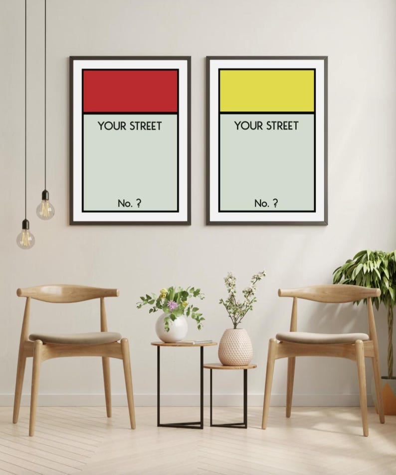 Personalised Board Game Poster. Custom Property Home Decor Gift Idea ...