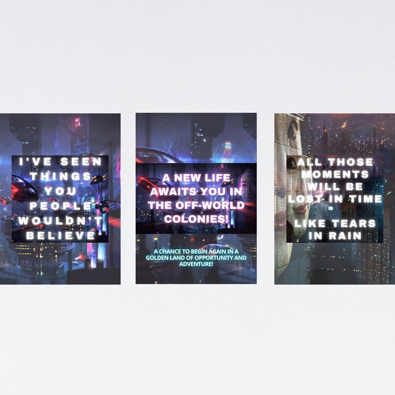 Blade Runner Inspired Poster. Blade Runner Film Quote Art Print. A New ...