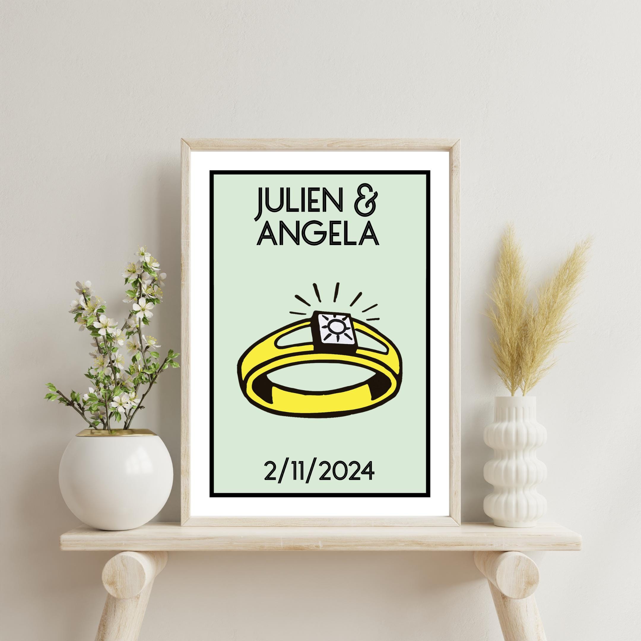 Personalised Monopoly Engagement Wedding Poster - Etsy