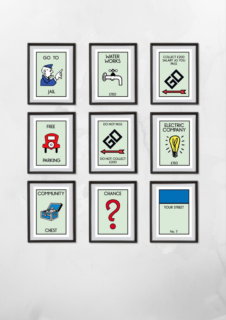 Monopoly 'go!' Art Print: Board Game Wall Decor - Etsy