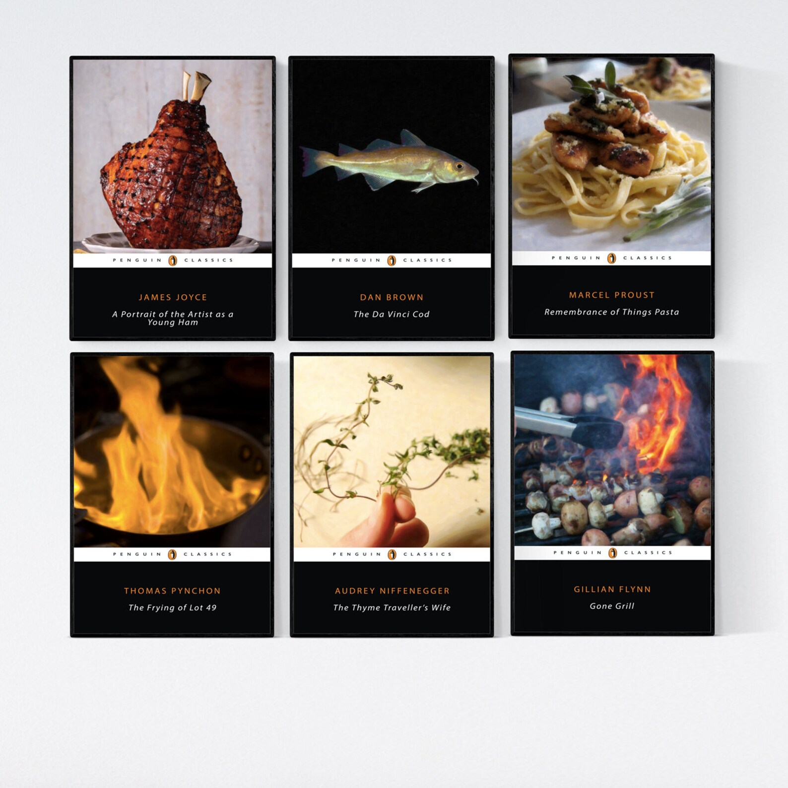 Set of 3 6 or 9 Literary Title Food Pun Posters. Mock Penguin - Etsy