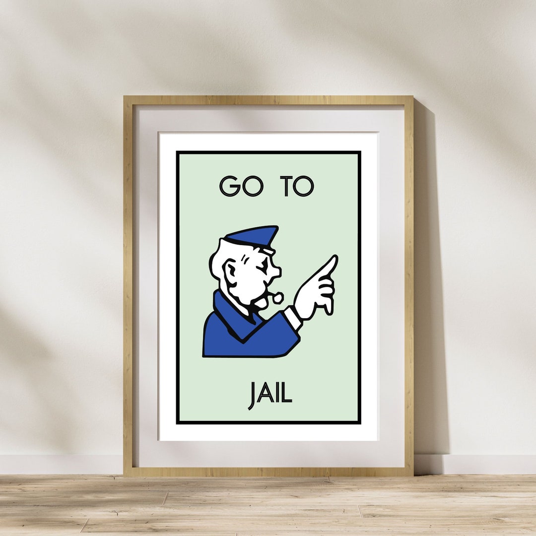 Monopoly 'go to Jail' Art Print: Board Game Poster - Etsy UK