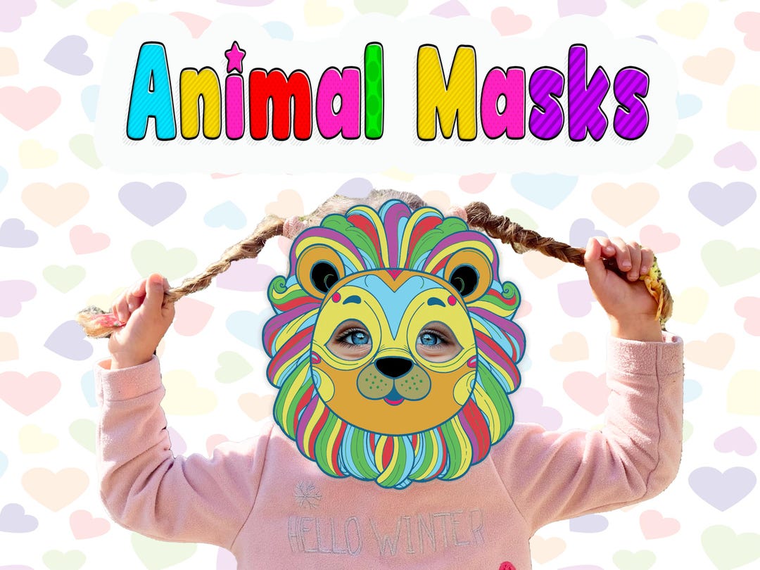 Animal Coloring Masks for Kids | Fun DIY Craft Activity & Creative Play ...