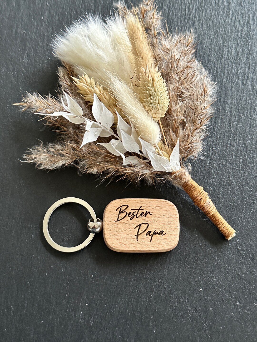 Wooden Key Pendant Best Dad Father's Day Gift Keychain Papi Father ...