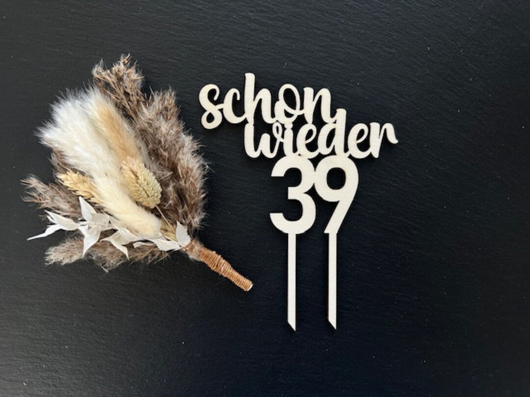 CAKE TOPPER 39 Again Happy Birthday Wooden Cake Topper Cake Decoration ...