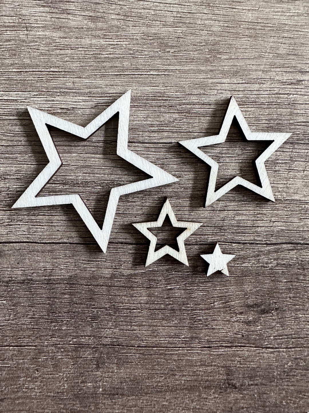 4 Wooden Stars Scatter Decoration Table Craft Star Stars Star ...