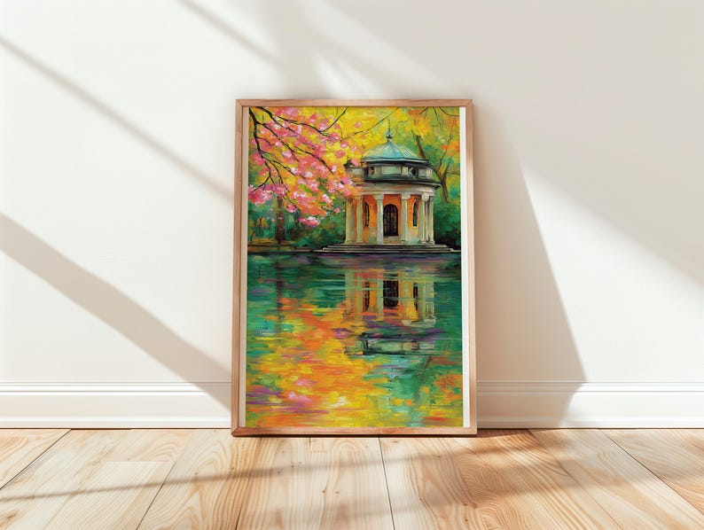 Printable Temple Digital, Garden Pavilion Digital Print, Botanical Wall ...