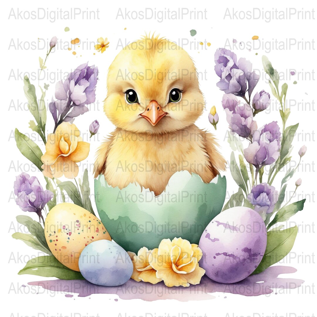 Easter Chick Clipart, Spring PNG Sublimation Design, Digital Download ...