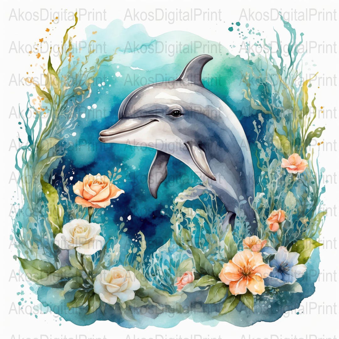 Delphin PNG, Aquarell Delphin Clipart, Sublimationsdesign, niedlicher ...