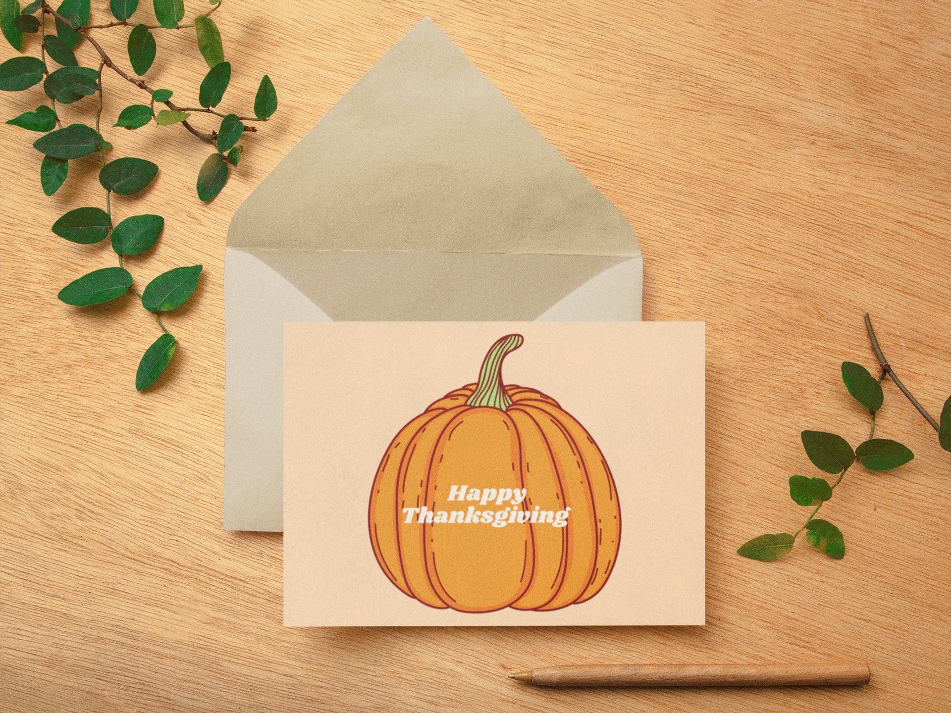 Printable Thanksgiving Card, Instant Download, PDF Thanksgiving Card ...