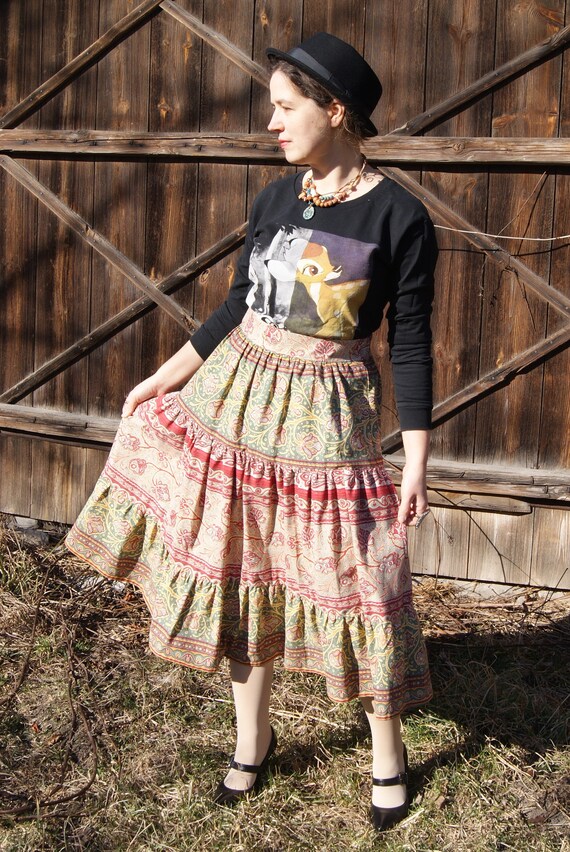 Preppy Midi Skirt Light Academia Ruffle Skirt Whimsycore - Etsy
