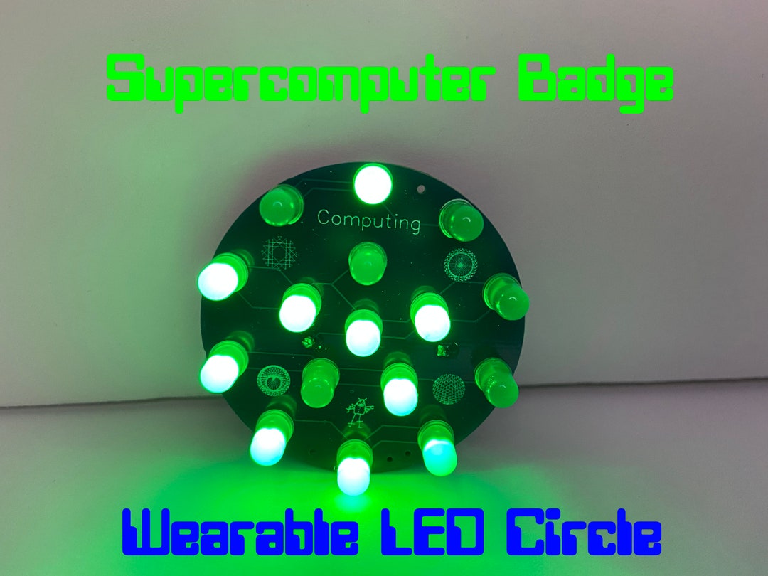Supercomputer Circle Badge - LED Wearable Red, Yellow, Blue, Green - Etsy