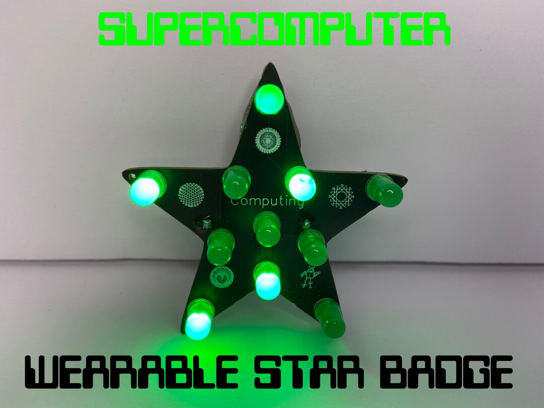 Supercomputer Star - LED Wearable Badge Blue or Green - Etsy