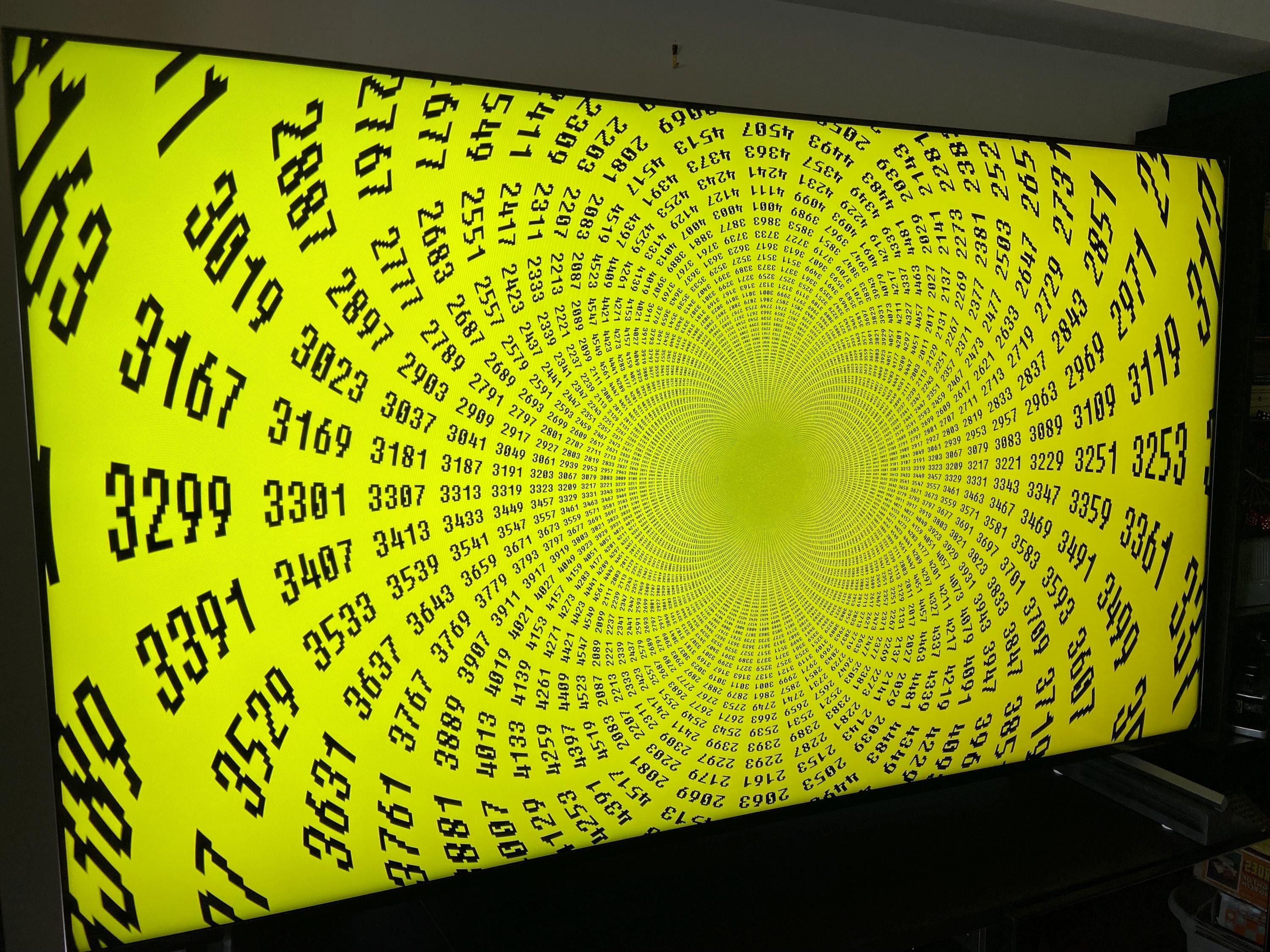 Yellow and Black Prime Number Spiral | Mathematics | Number Theory ...