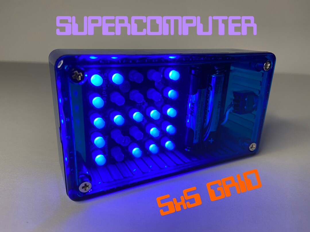 Supercomputer - Retro Computing - Random Flashing Lights Blue Case Blue ...
