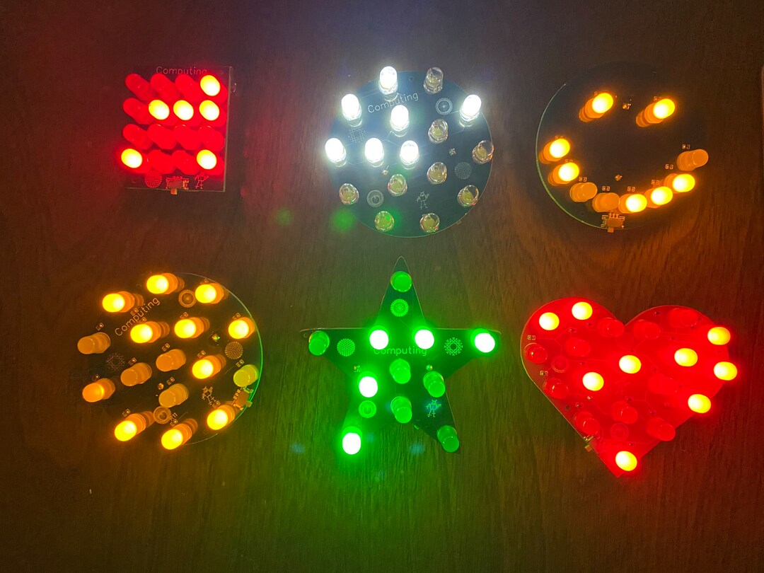 Lot of 6 Supercomputer Badges - LED Wearable Badges - Batteries ...