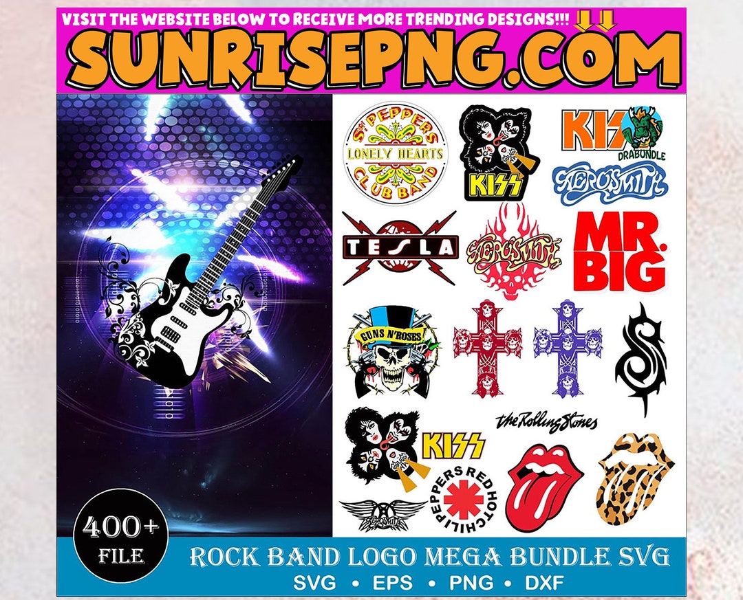 400 Rock Brand Logo SVG, Rock Band Svg, Bundle Rock Band, Instant ...