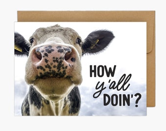 Get Well Cow Card - Etsy