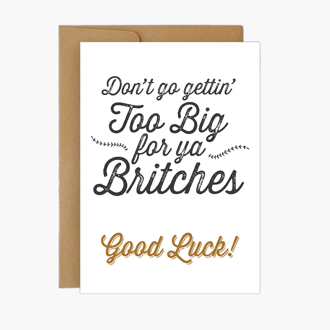 Good Luck Card, Funny & Sarcastic Congratulations Greeting Card, Best ...