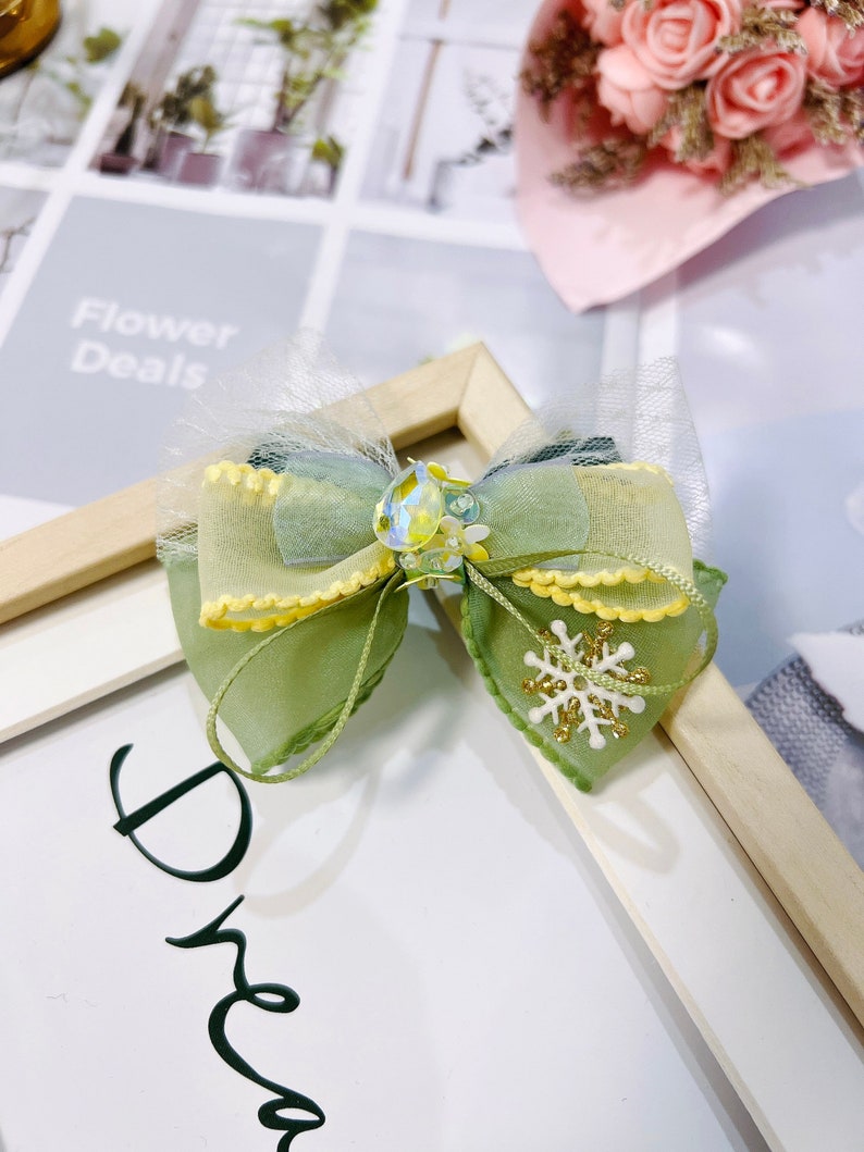 Frozen Inspired Bow Anna Inspired Bow Green Tulle Bow Snow - Etsy