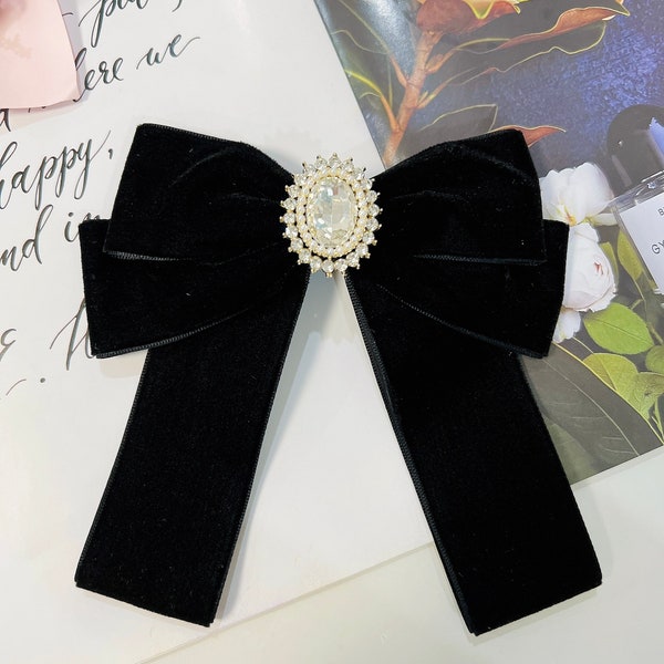 Rhinestone Hair Bow - Etsy