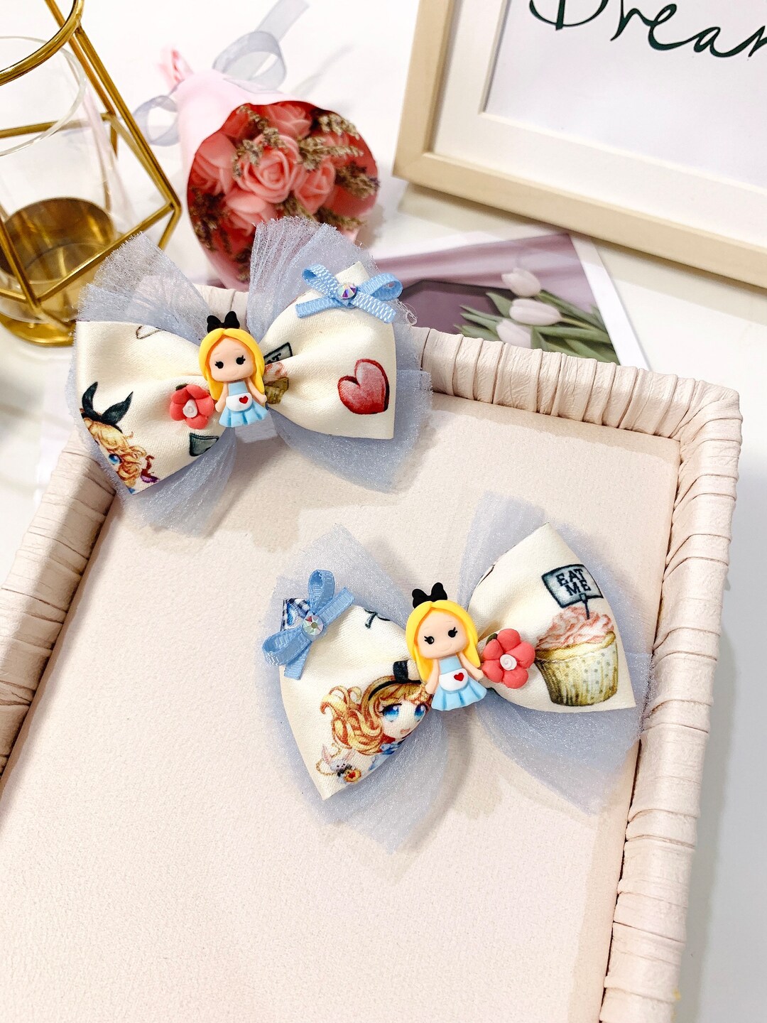 Alice in Wonderland Inspired Bow Alice Inspired Pigtail Set - Etsy