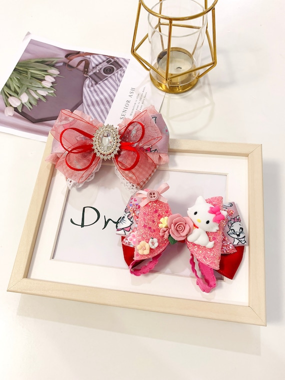 White Cat Bow Kawaii Kitty Bow Aristocats Marie Inspired - Etsy