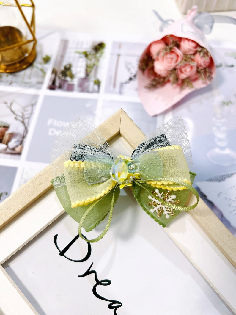 Frozen Inspired Bow Anna Inspired Bow Green Tulle Bow Snow - Etsy