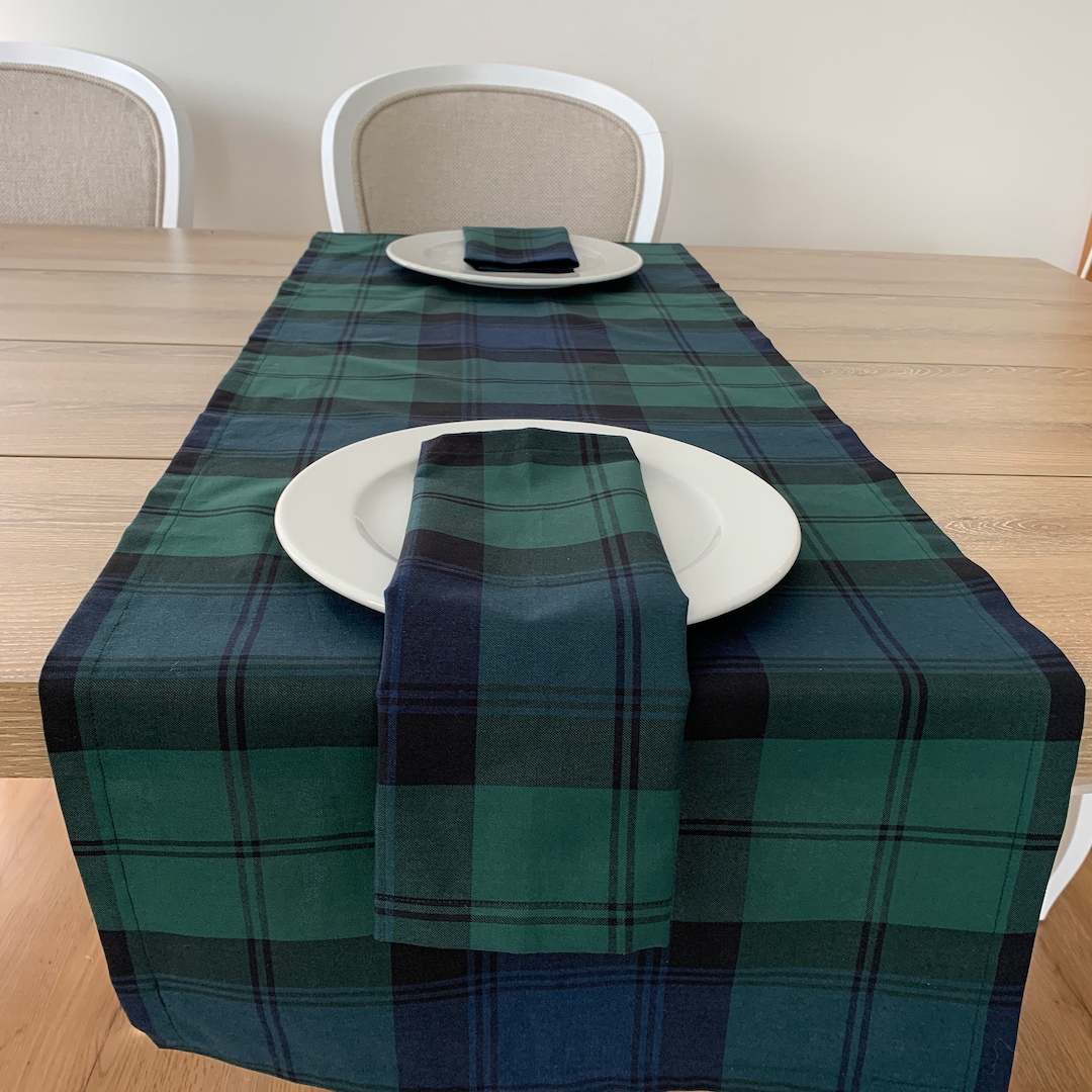 Christmas Plaid Table Runner and Napkins: Christmas Tartan Decor - Etsy