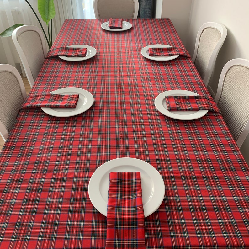 Custom Plaid Round Tablecloth: Blackwatch Tartan Wedding Table Cover - Etsy